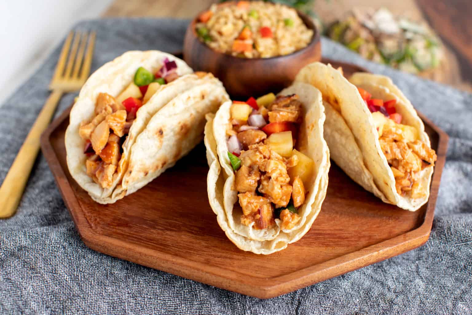 Hawaiian Chicken Tacos & Pineapple Salsa | Binge Worthy Bites
